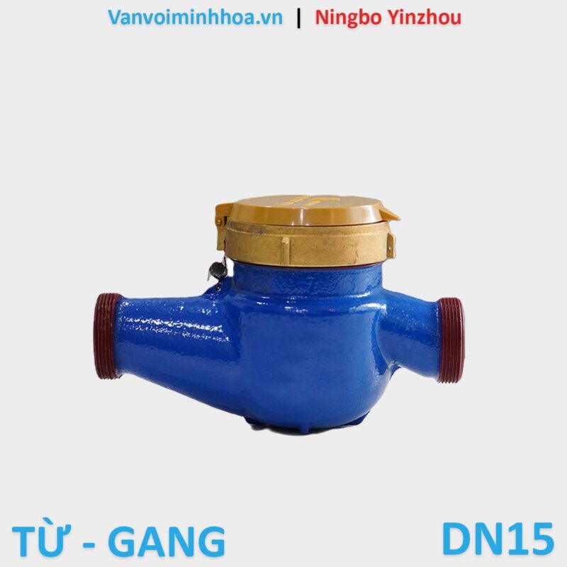 Đồng Hồ Nước Từ Ningbo DN15 Thân Gang, Nối Ren Chính Hãng